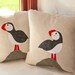 Handmade Puffin Cushion With British Tweeds - Etsy