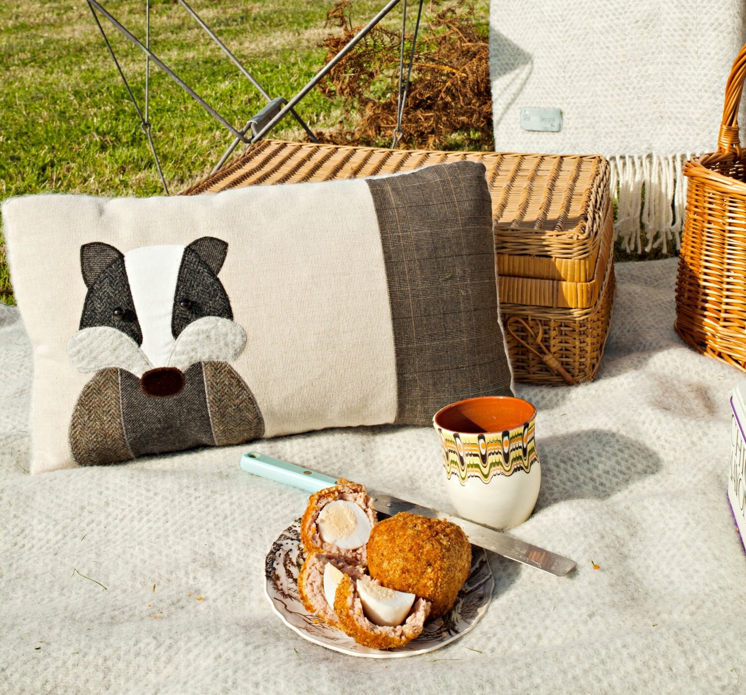 Handmade Badger Cushion With British Tweeds - Etsy