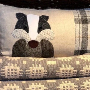 Handmade Badger Cushion With British Tweeds - Etsy
