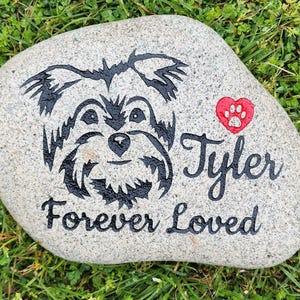 Pet Memorial Stone 9”/10” & 7”/8" Engraved Personalized Rock Stone ...