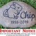 Pet Memorial Chinchilla Stone 5”/6" or 7”/8", Engraved Personalized ...