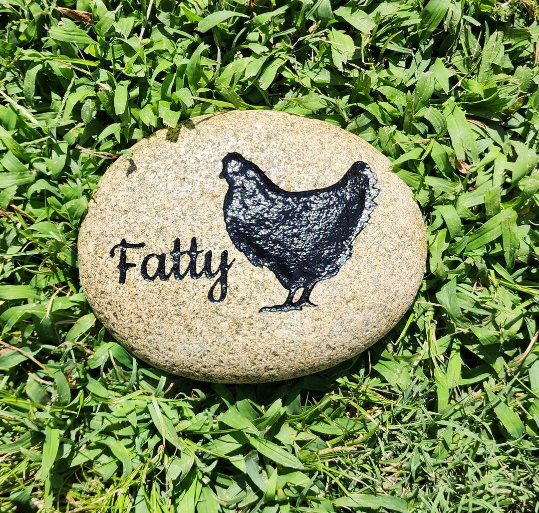 Chicken Pet Memorial Stone, 5”/6" Only, Hen, Rooster, Silkie, Outdoor ...