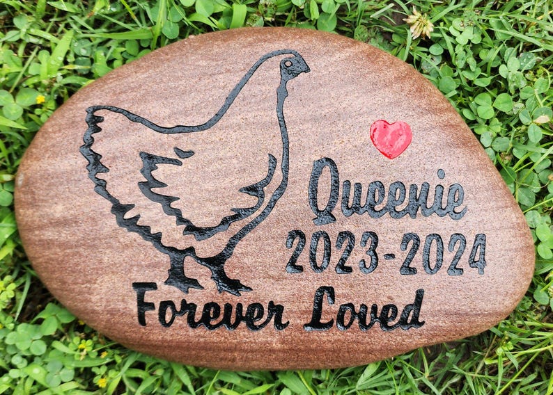 Chicken Pet Memorial Stone, Rooster, Hen, Cock, Silkie, Chick, Outdoor ...