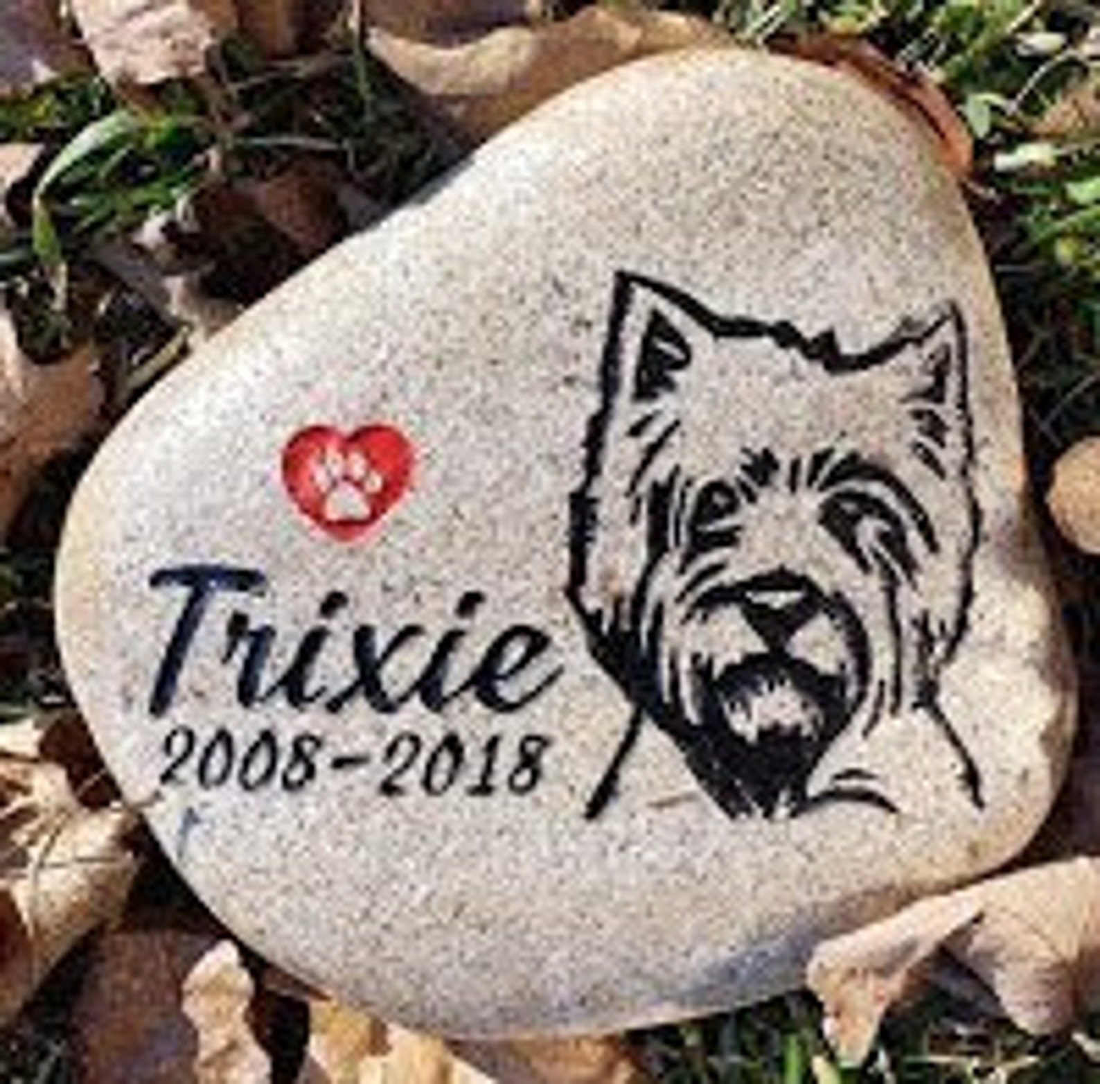 Pet Memorial Stone 9”/10” & 7”/8" Engraved Personalized Rock Stone ...