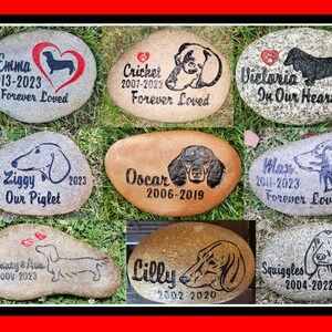 Dachshund Pet Memorial Stone, Doxie, Weiner Dog, Outdoor, Grave Burial ...
