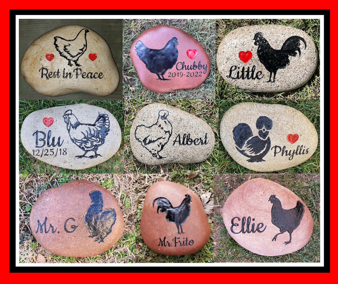 Chicken Pet Memorial Stone, Rooster, Hen, Cock, Silkie, Chick, Outdoor ...