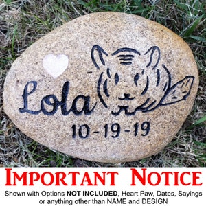 Pet Memorial Chinchilla Stone 5”/6" or 7”/8", Engraved Personalized ...