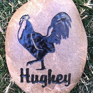 Chicken Pet Memorial Stone, 5”/6" Only, Hen, Rooster, Silkie, Outdoor ...