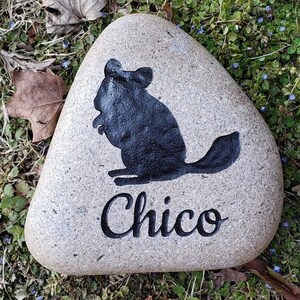 Pet Memorial Chinchilla Stone 5”/6" or 7”/8", Engraved Personalized ...
