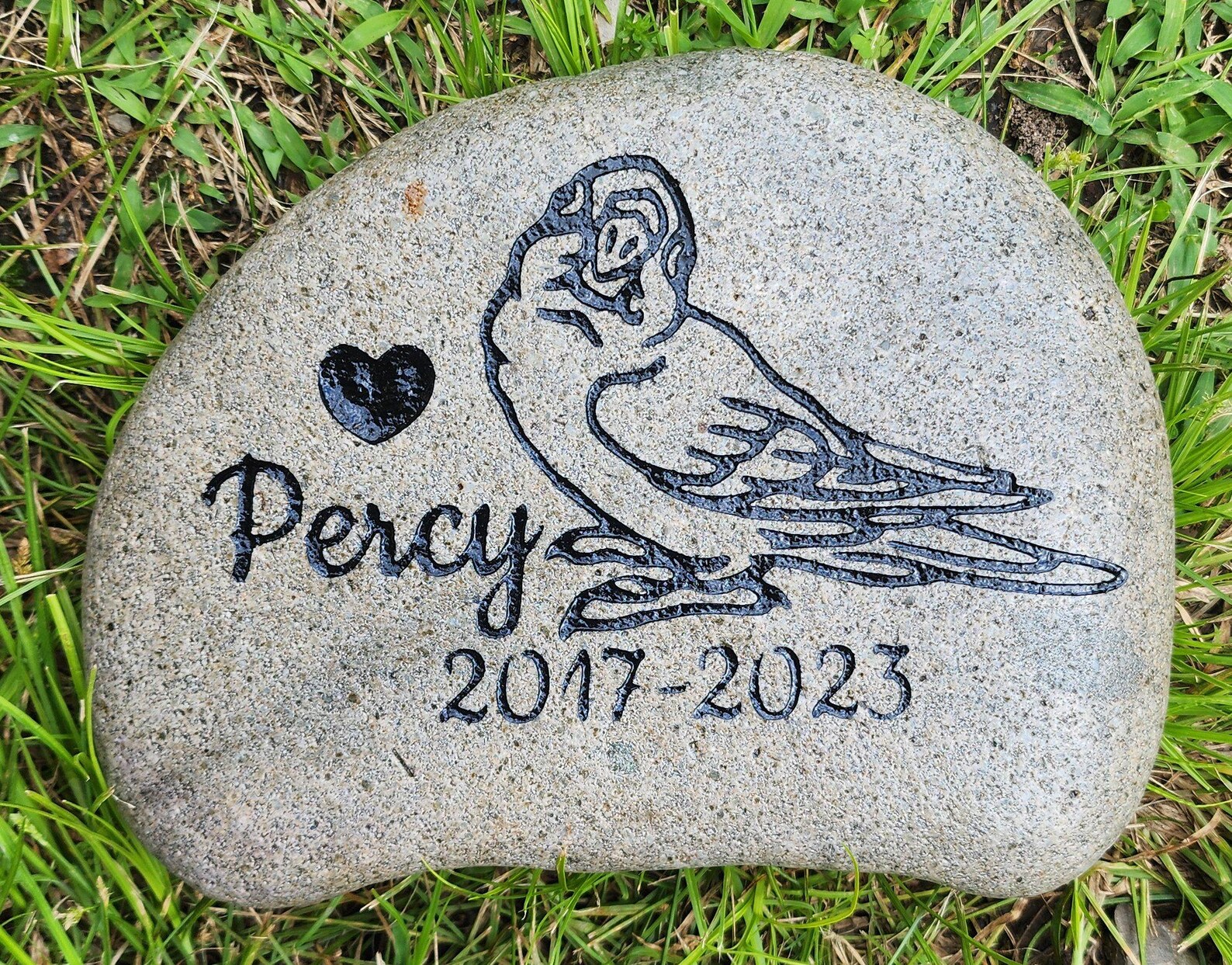 Parrot Bird Pet Memorial Stone, Exotic Bird, Native Bird, Outdoor ...