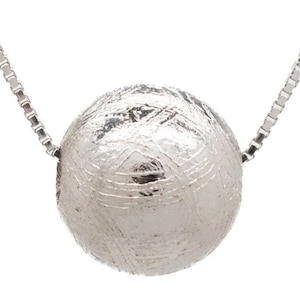 Silver Iron Meteorite Bead Necklace 8mm - Etsy