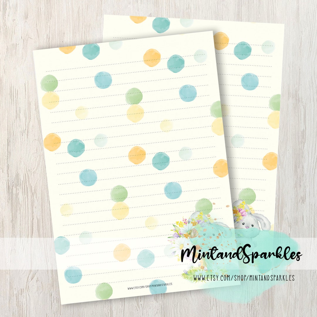 Easter Bunny With Flower Bouquet Letter Writing Paper Sheets - Etsy