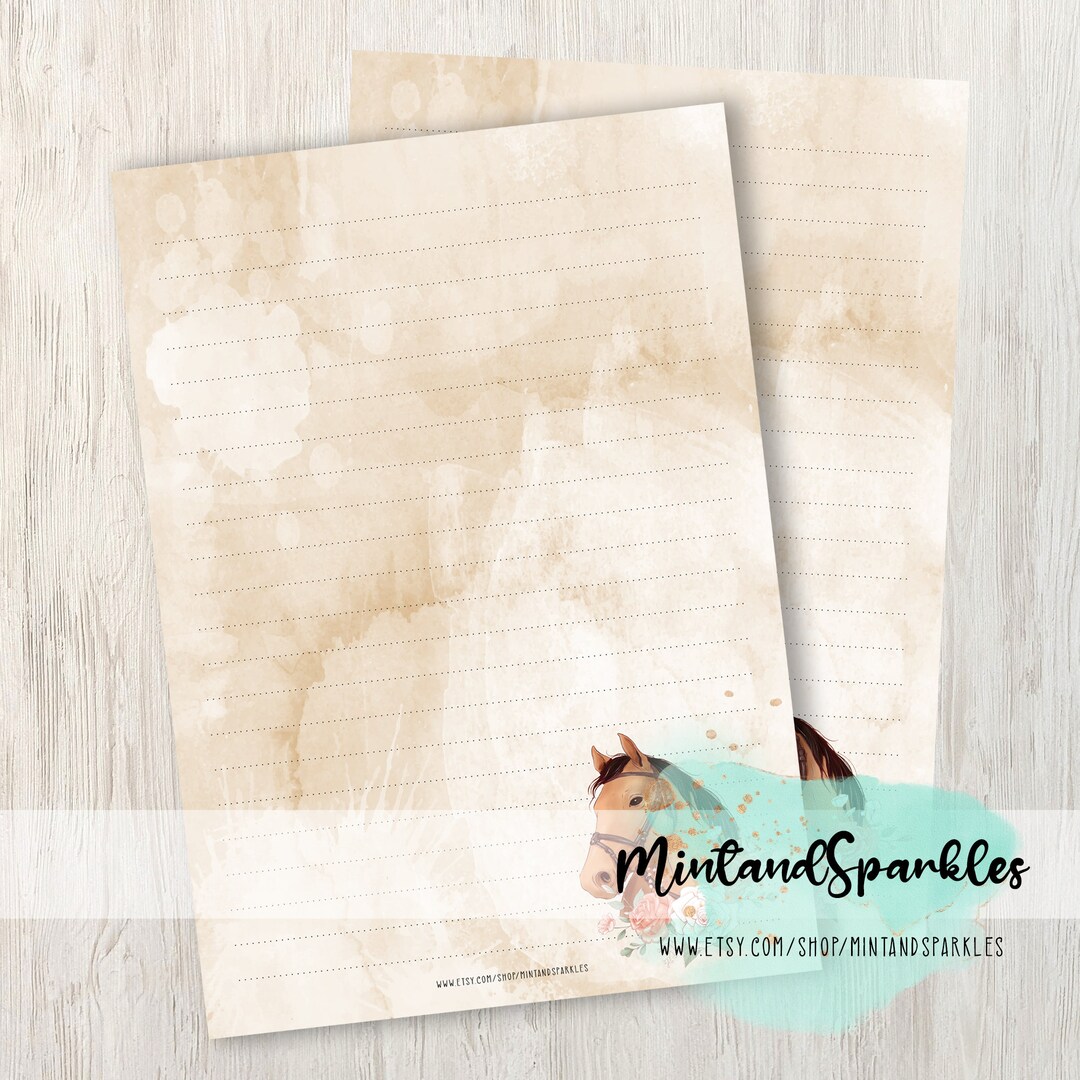 Beautiful Horse Letter Writing Paper Sheets - Etsy