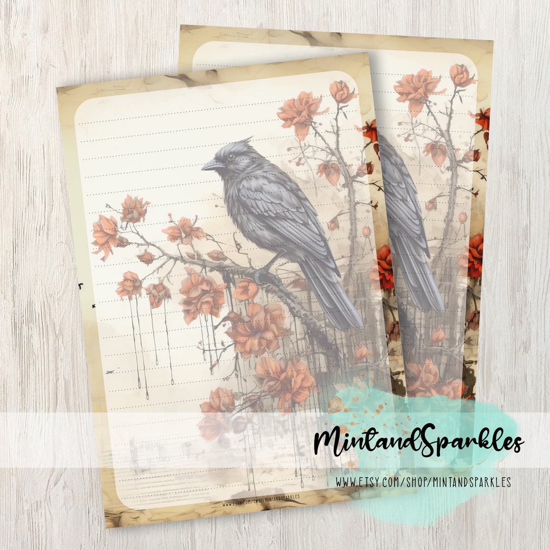 Gothic Raven Letter Writing Paper Sheets - Etsy