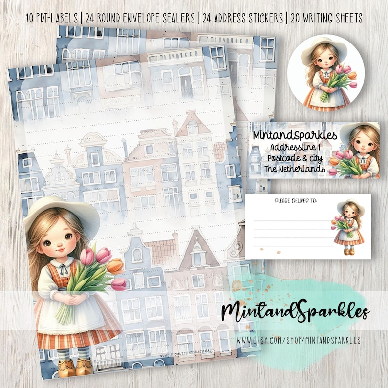 Traditional Dutch Girl Set Letter Writing Paper Sheets - Etsy