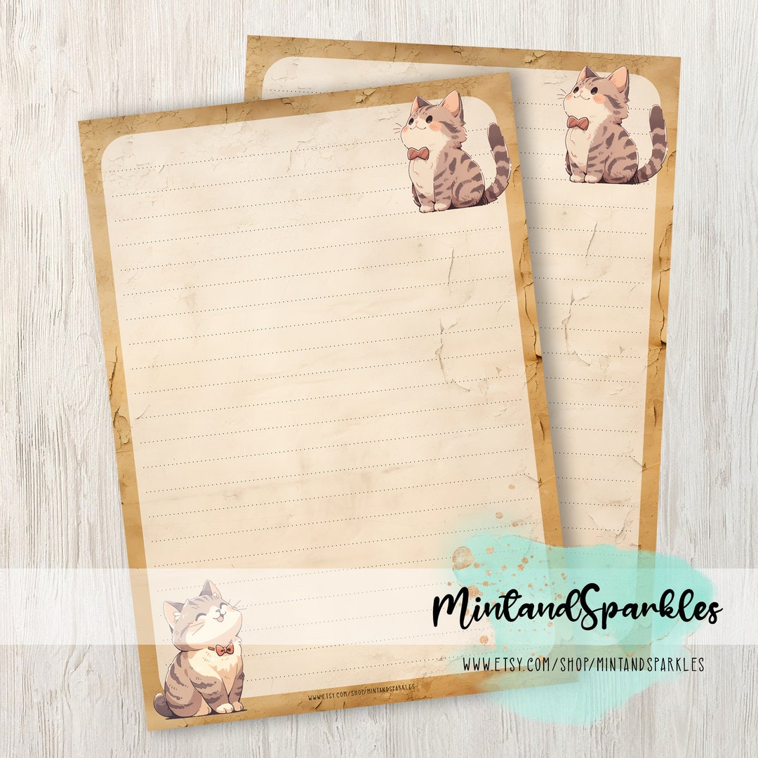 Sweet Cats Letter Writing Paper Sheets - Etsy