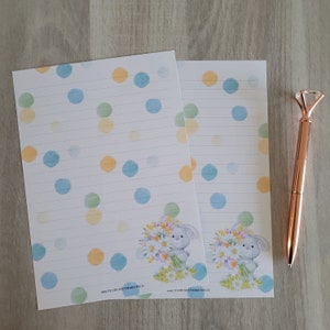 Easter Bunny With Flower Bouquet Letter Writing Paper Sheets - Etsy