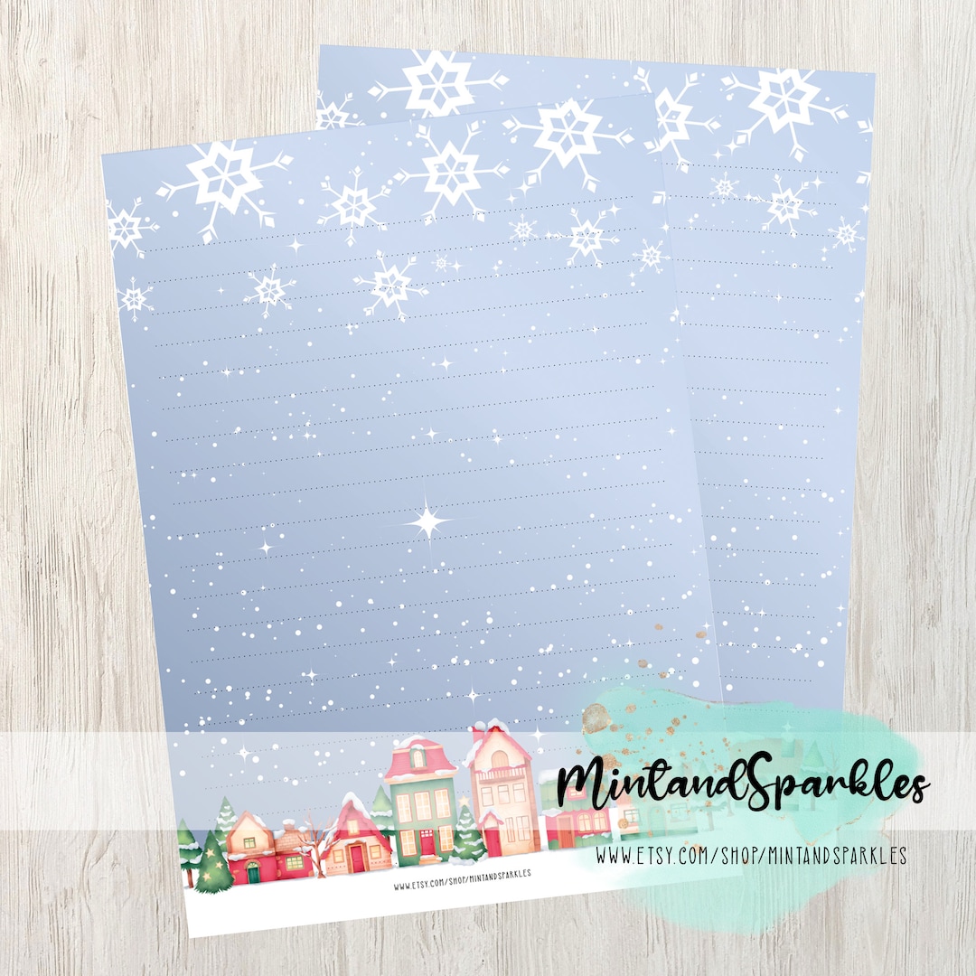 Winter Christmas Town Letter Writing Paper Sheets - Etsy