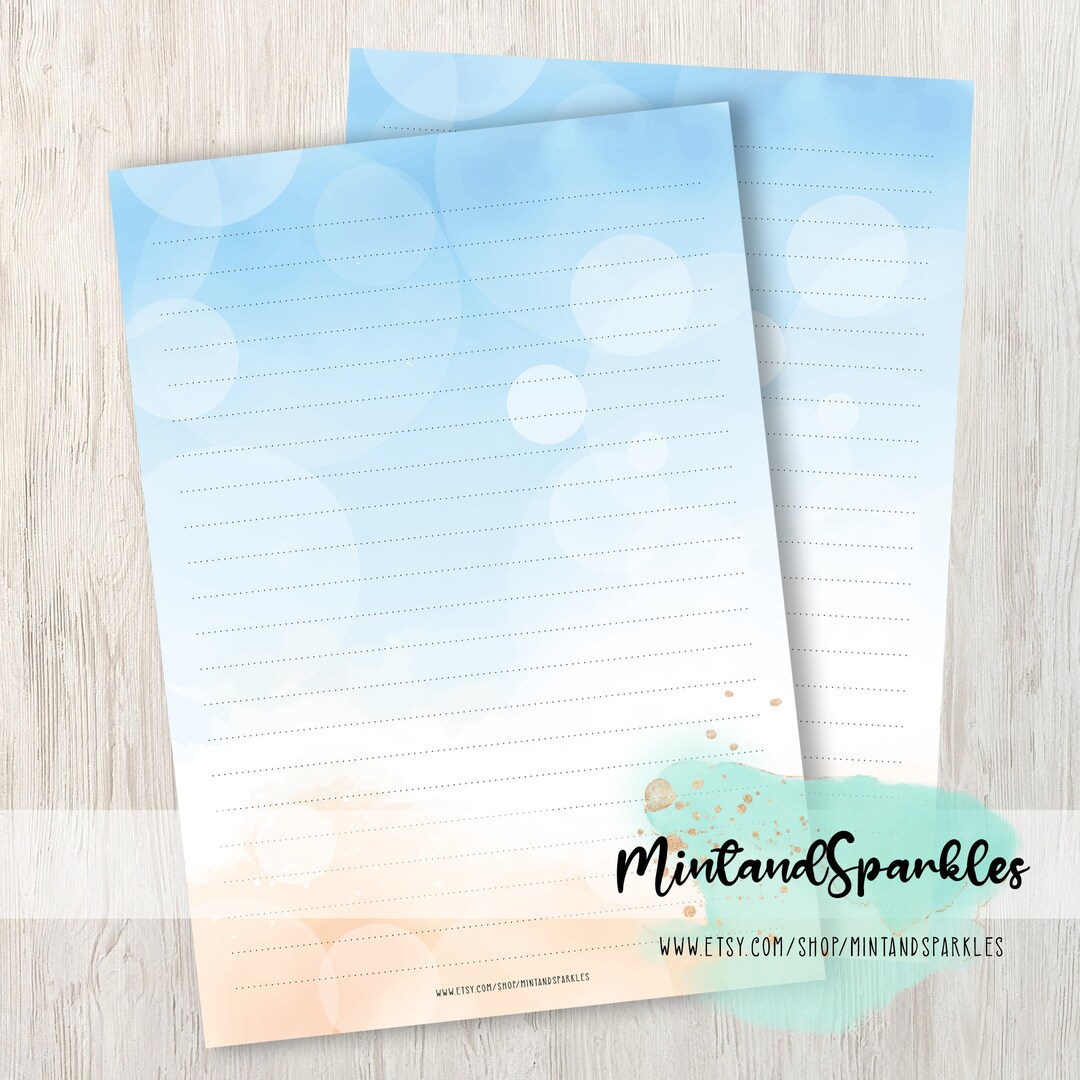 Beach Life Letter Writing Paper Sheets - Etsy