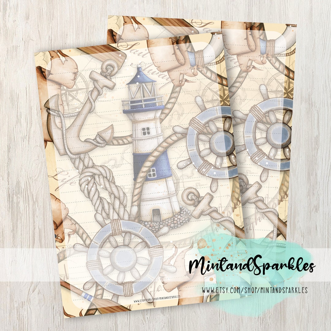 Nautical Elements Letter Writing Paper Sheets - Etsy