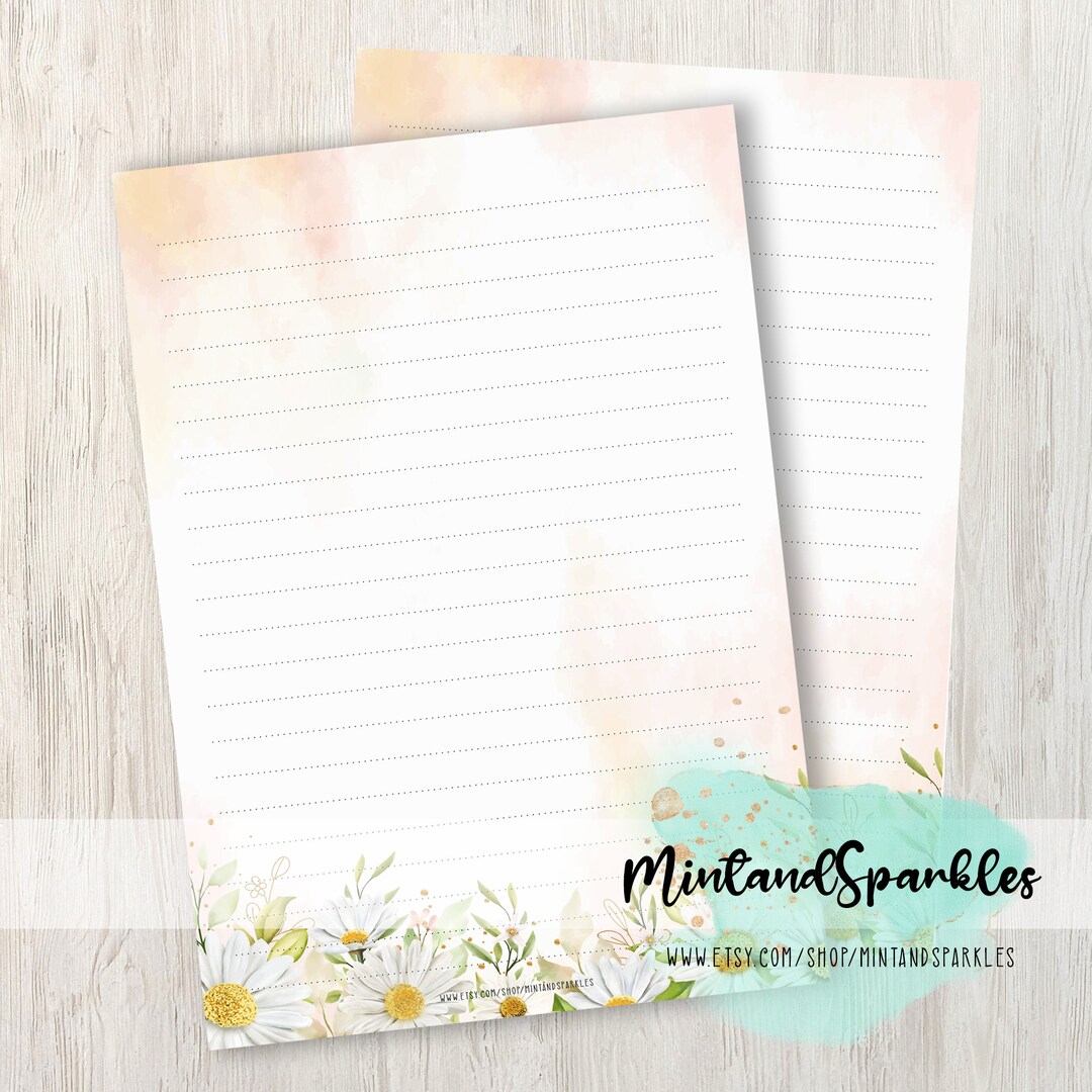 Summer White Daisies Letter Writing Paper Sheets - Etsy