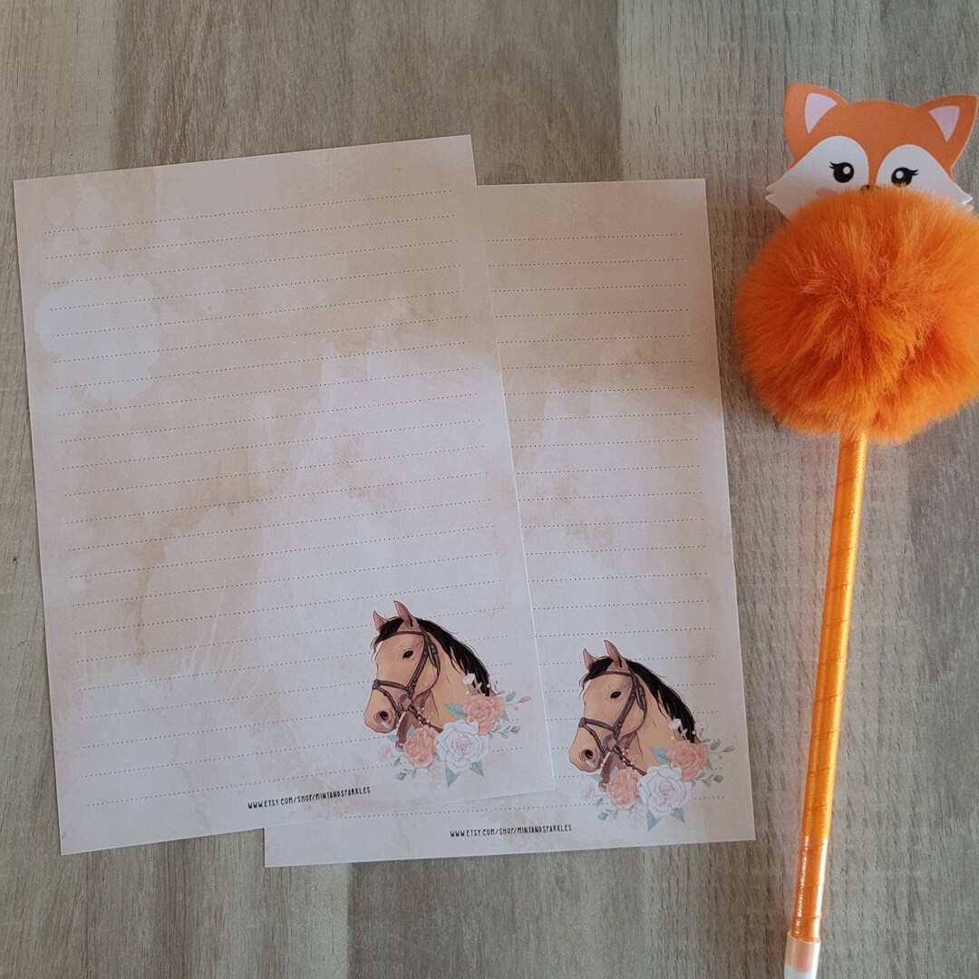 Beautiful Horse Letter Writing Paper Sheets - Etsy