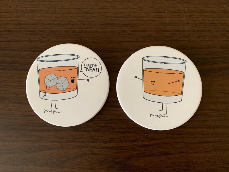 Coaster Set / You're Neat / Whiskey / Funny / Pun / Stone - Etsy