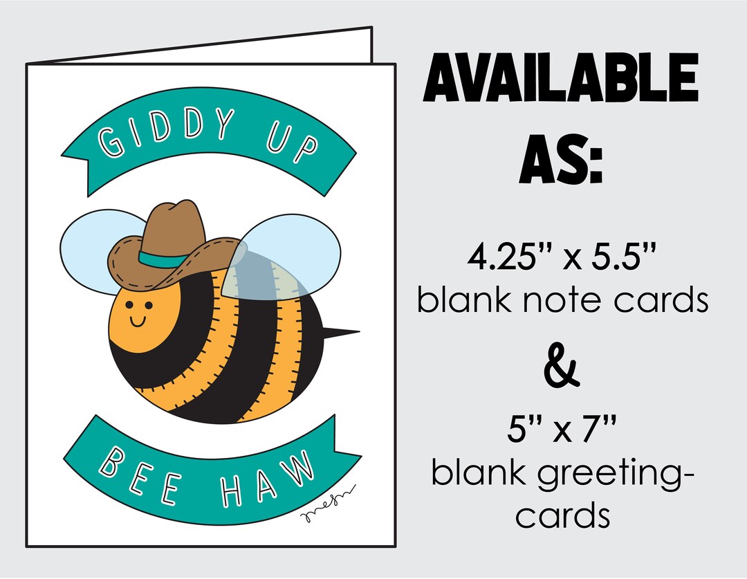 Bee Haw | Blank Card | Multiple Sizes | Any Occasion | Funny ...