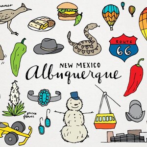 Albuquerque New Mexico City Clipart Set | Etsy