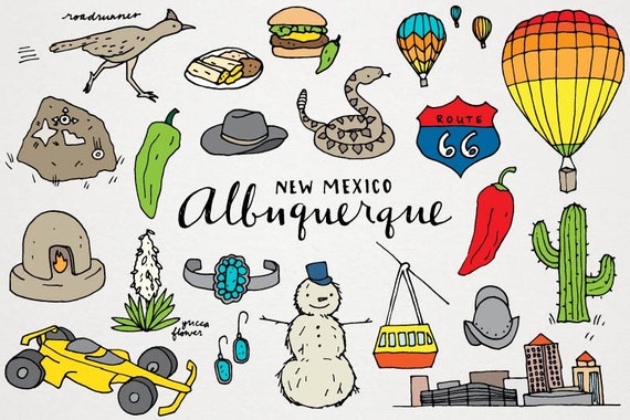 Albuquerque New Mexico City Clipart Set | Etsy