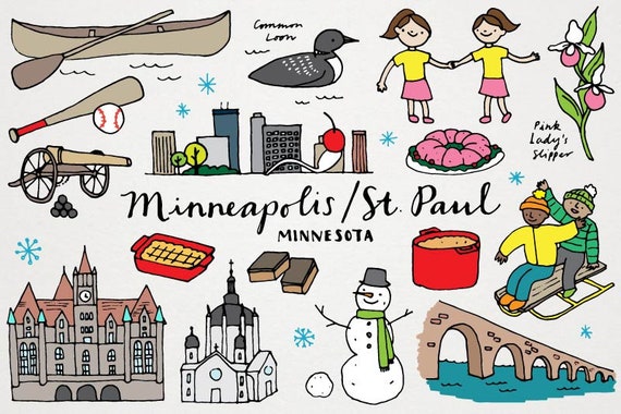 Minneapolis St. Paul Minnesota Clipart Set - Etsy