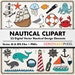 Nautical Clipart - Hand Drawn Clip Art, Nautical Doodles, Digital ...