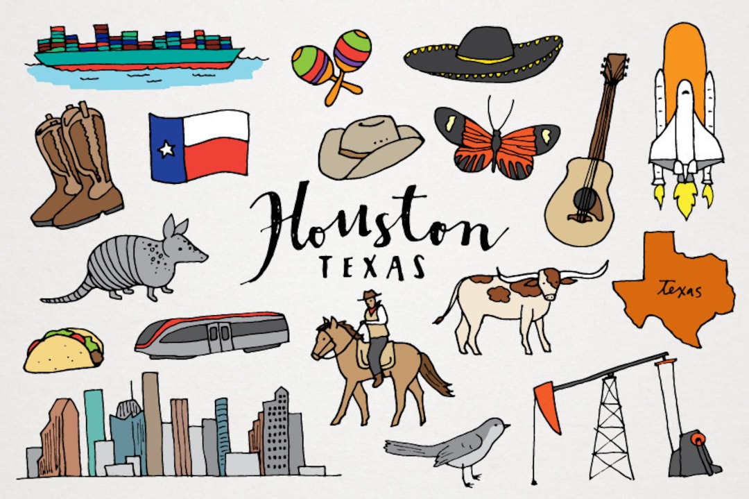 Houston Texas Clipart Set - Etsy
