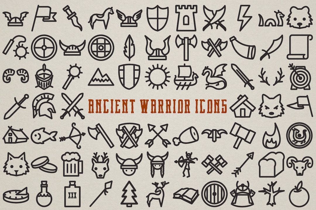 Ancient Warrior Icons Clipart - Web Icons, Viking Clip Art, Ancient ...