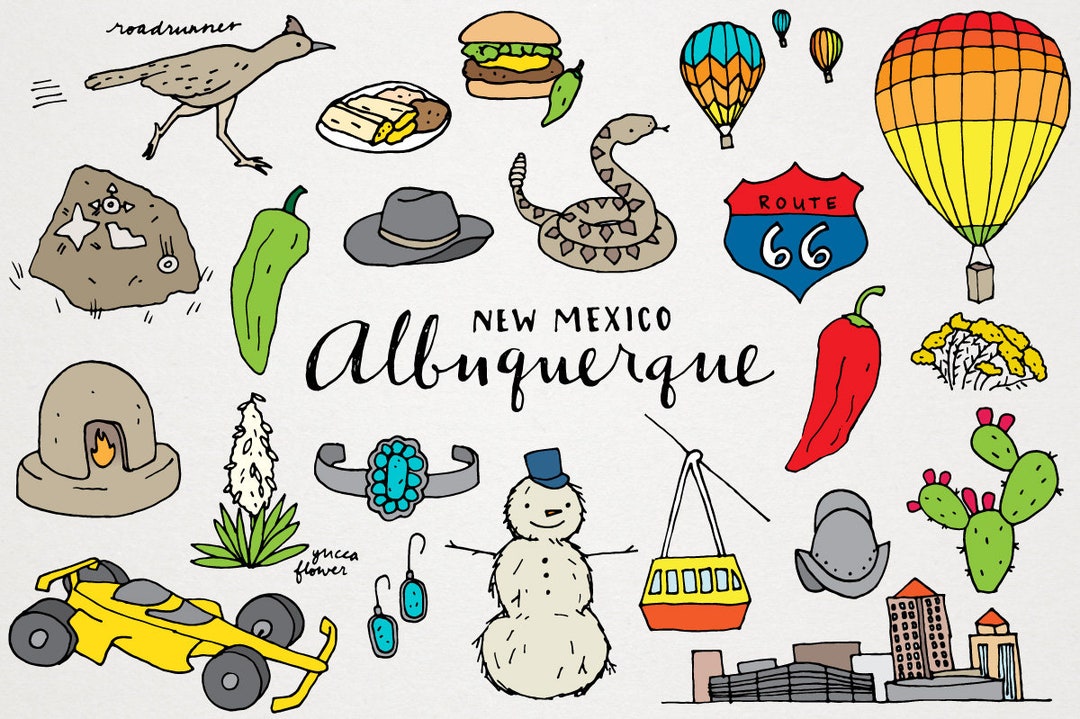 Albuquerque New Mexico City Clipart Set - Etsy