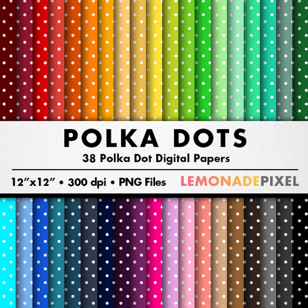Polka Dots Digital Paper - Rainbow Digital Paper, Multicolored Paper ...