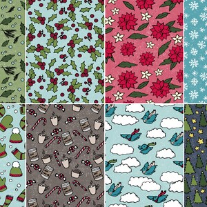 Christmas Digital Paper & Clipart, Holiday Paper, Repeating Patterns ...