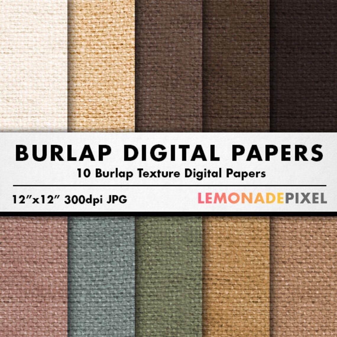 Burlap Digital Paper Textures Instant Download Natural | Etsy