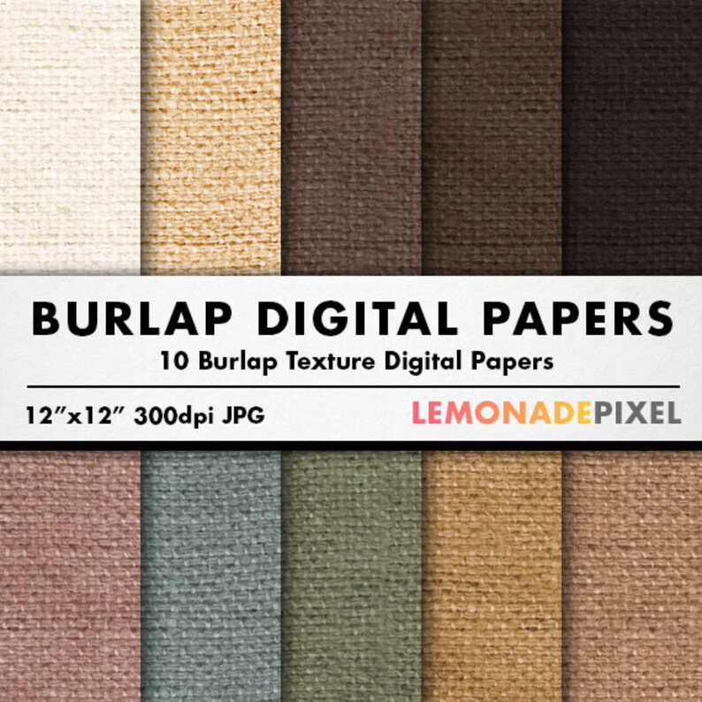 Burlap Digital Paper Textures Instant Download Natural | Etsy