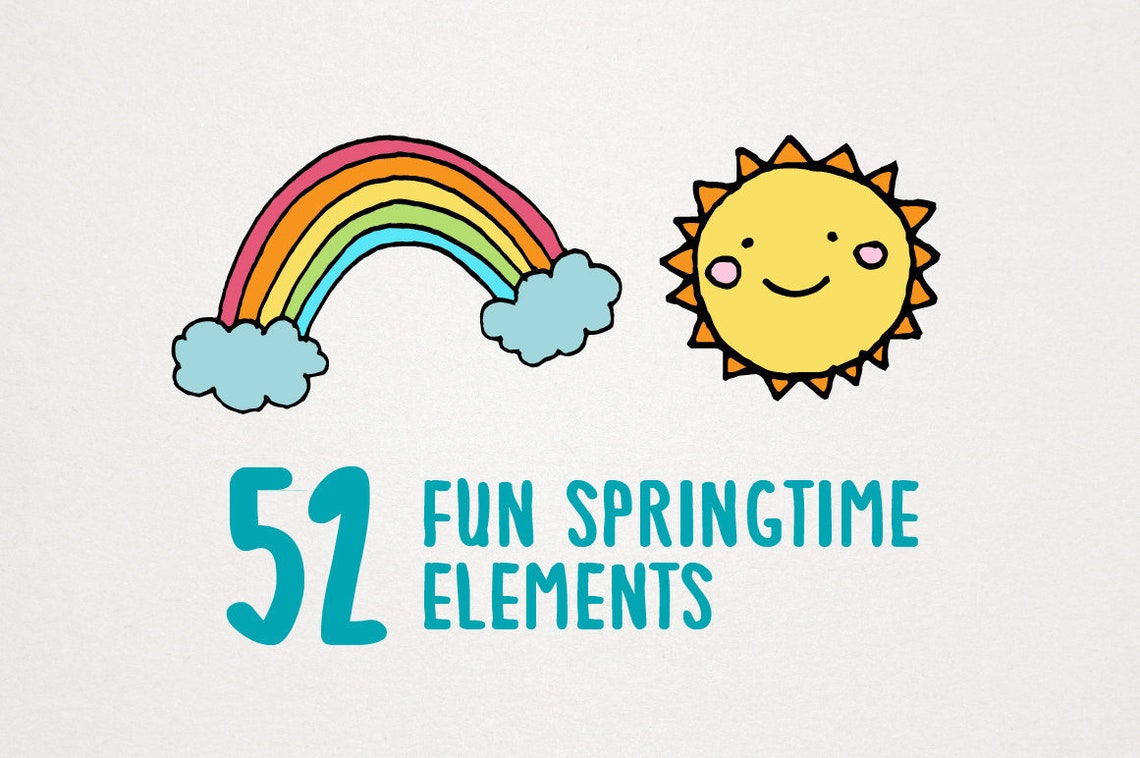 Spring Clipart Set - Springtime Clip Art, Flowers and Gardening, Hand ...