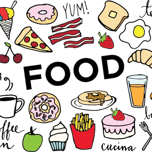Food Clip Art Hand Drawn Clip Art Food Collage Sheet - Etsy