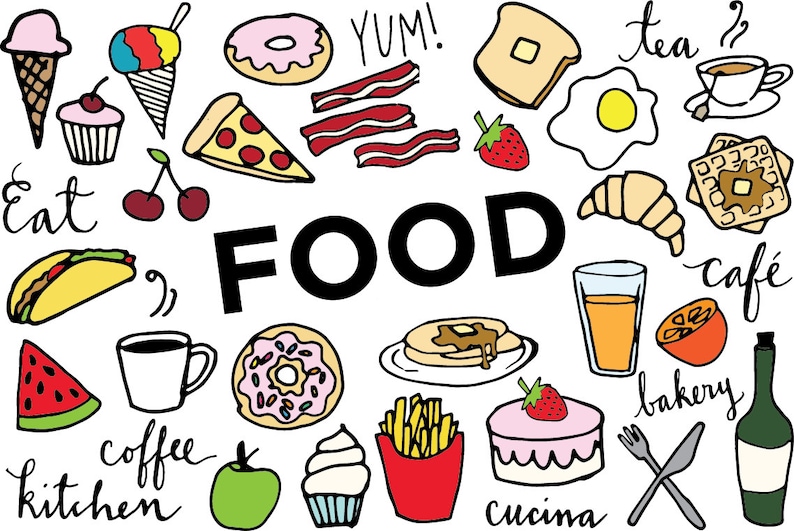 Food Clip Art Hand Drawn Clip Art Food Collage Sheet - Etsy Food Clip Art Hand Drawn Clip Art Food Collage Sheet - Etsy