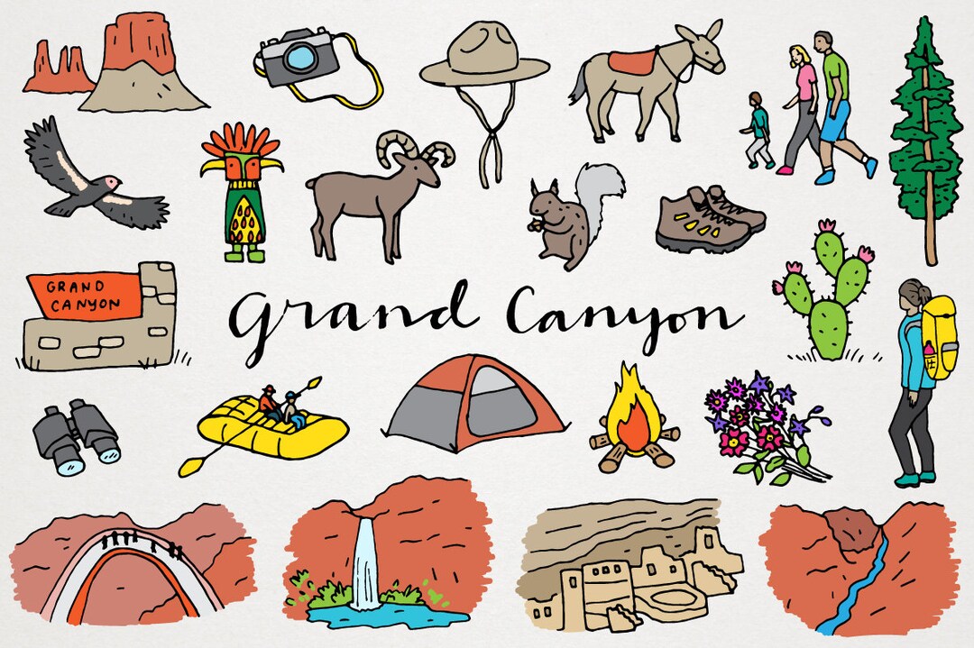 Grand Canyon National Park Clipart Set - Instant Download, Commercial ...