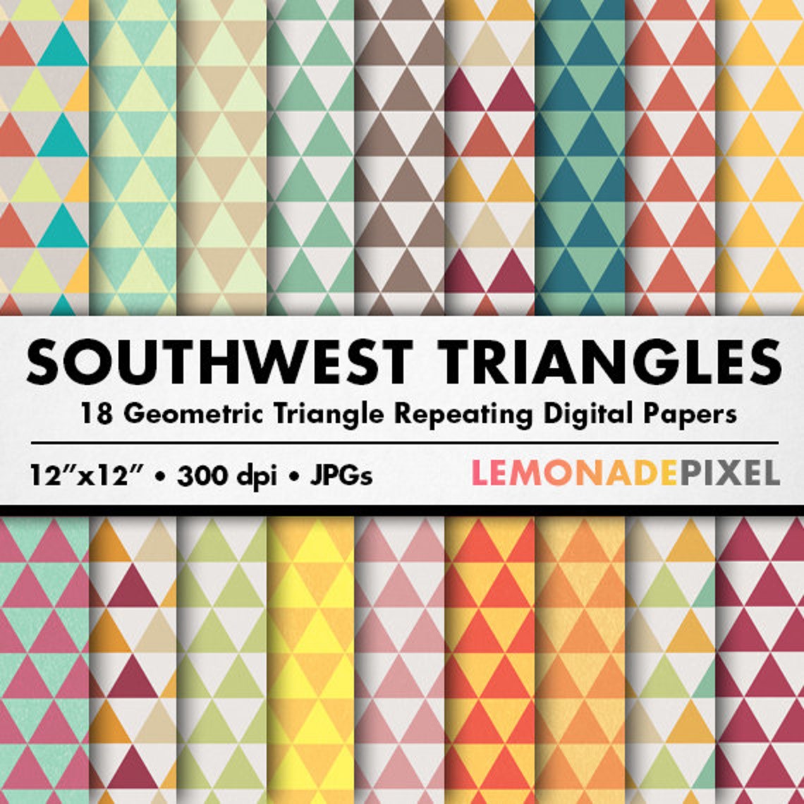 Southwestern Triangle Digital Paper Scrapbooking Paper | Etsy