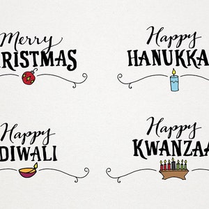 Holiday & Christmas Clipart Illustration Pack - Wreath Art, Holiday ...