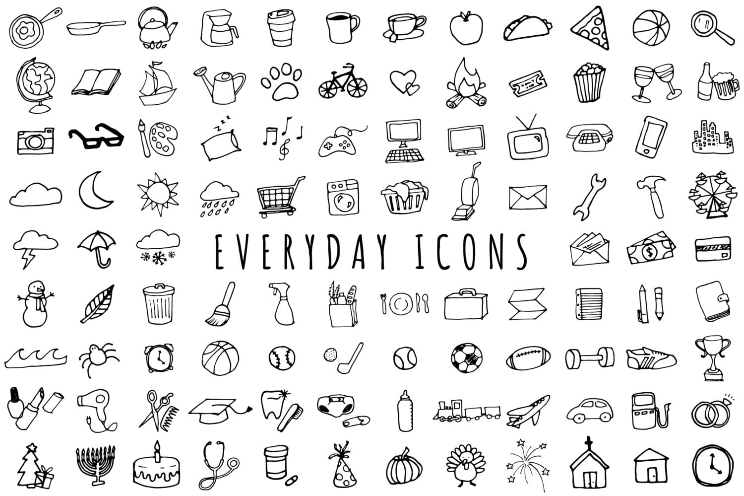 Household Items Clipart Black And White