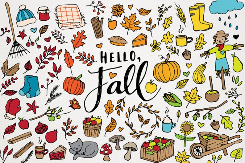 Cozy Autumn Bundle Fall Clipart Autumn Illustrations - Etsy
