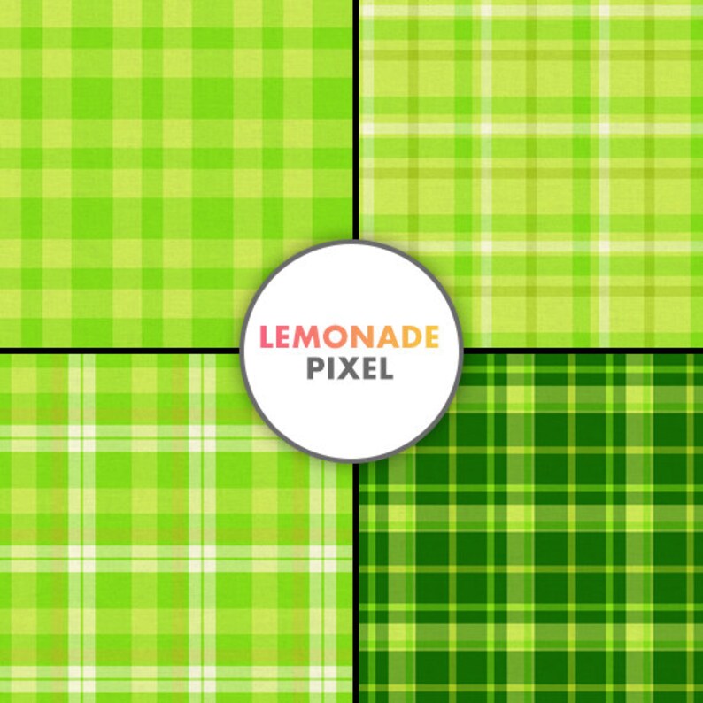 Green Apple Tartan Digital Paper Plaid Fabric Scrapbooking | Etsy