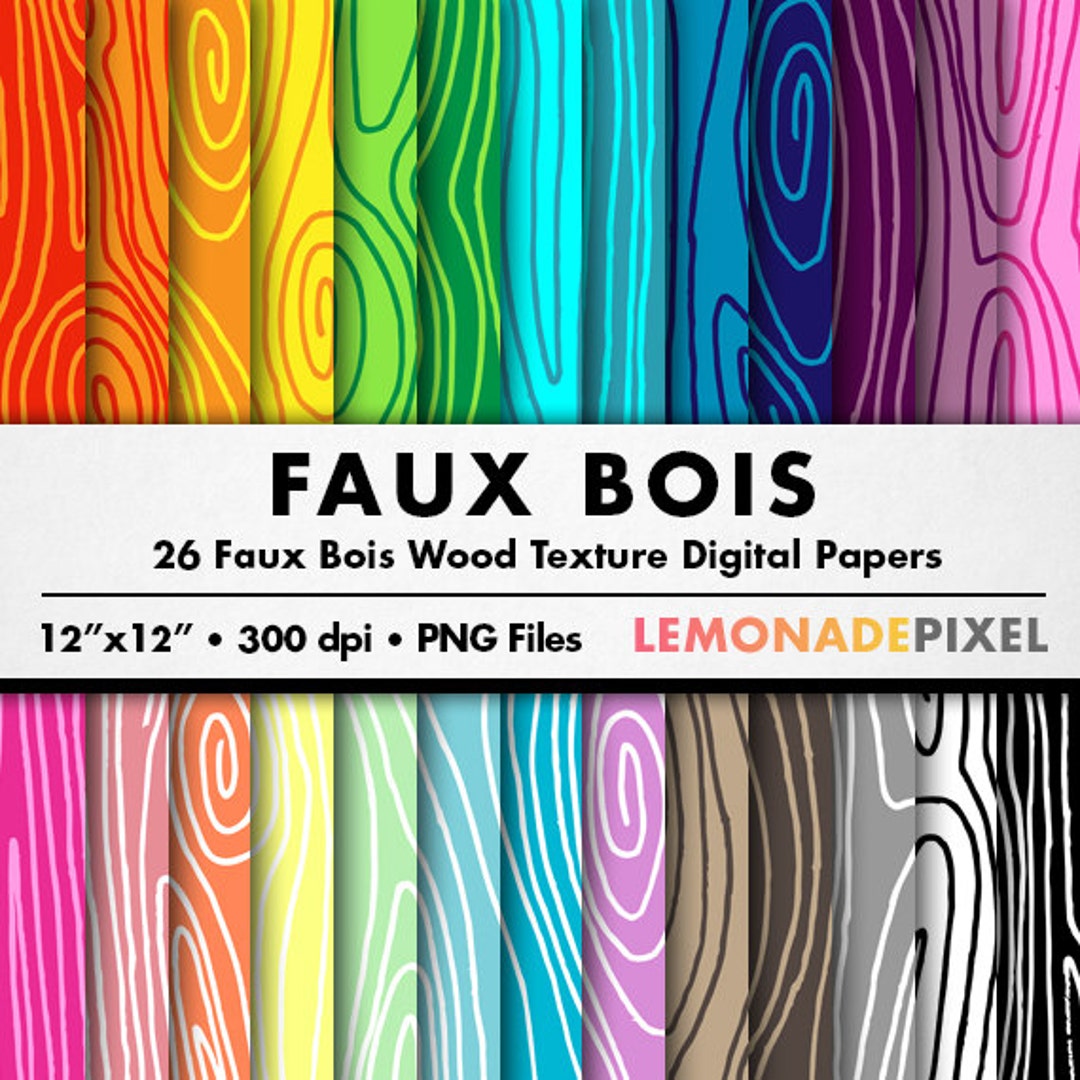 Faux Bois Wood Pattern Digital Paper Rainbow Paper, Wood Texture, Wood ...