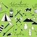 Adventure + Camping Clipart [black and White] - Rustic Drawings, Hand ...